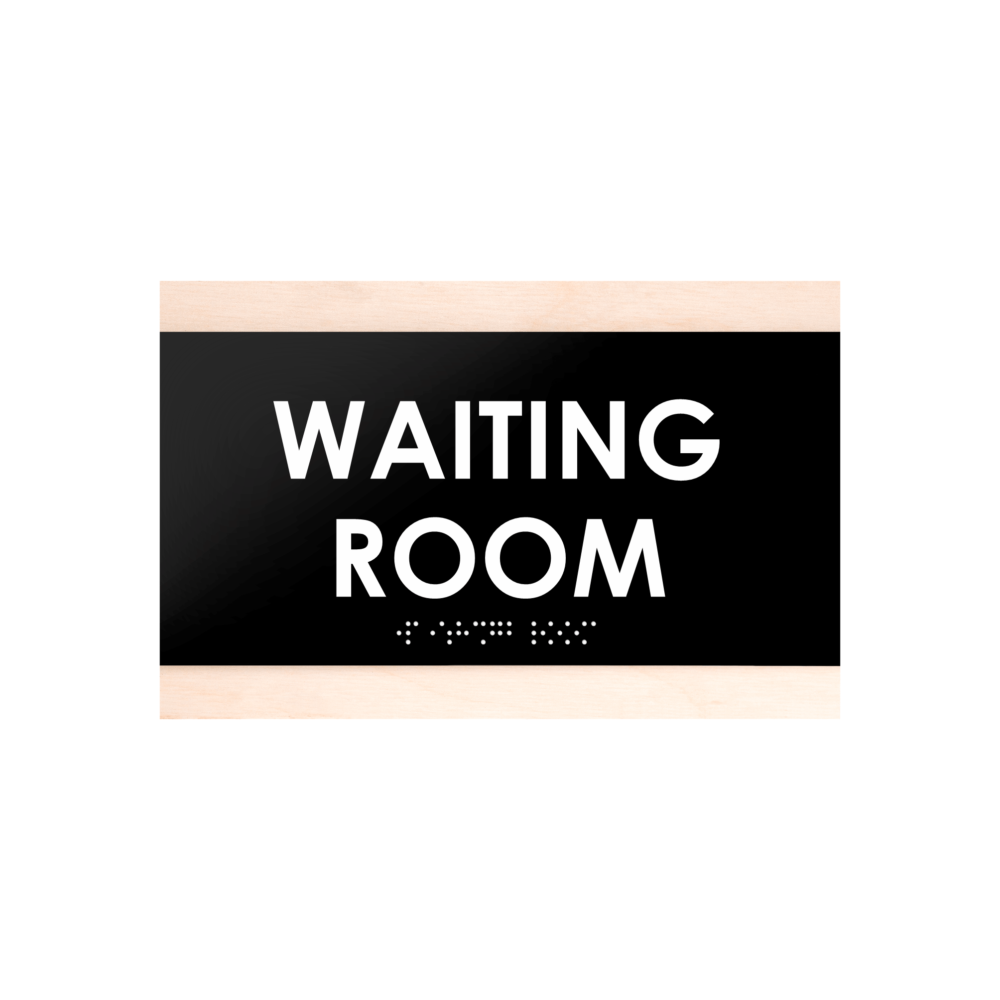 Waiting Room Sign — Wood Door Plate — "Buro" Design | BSign Store