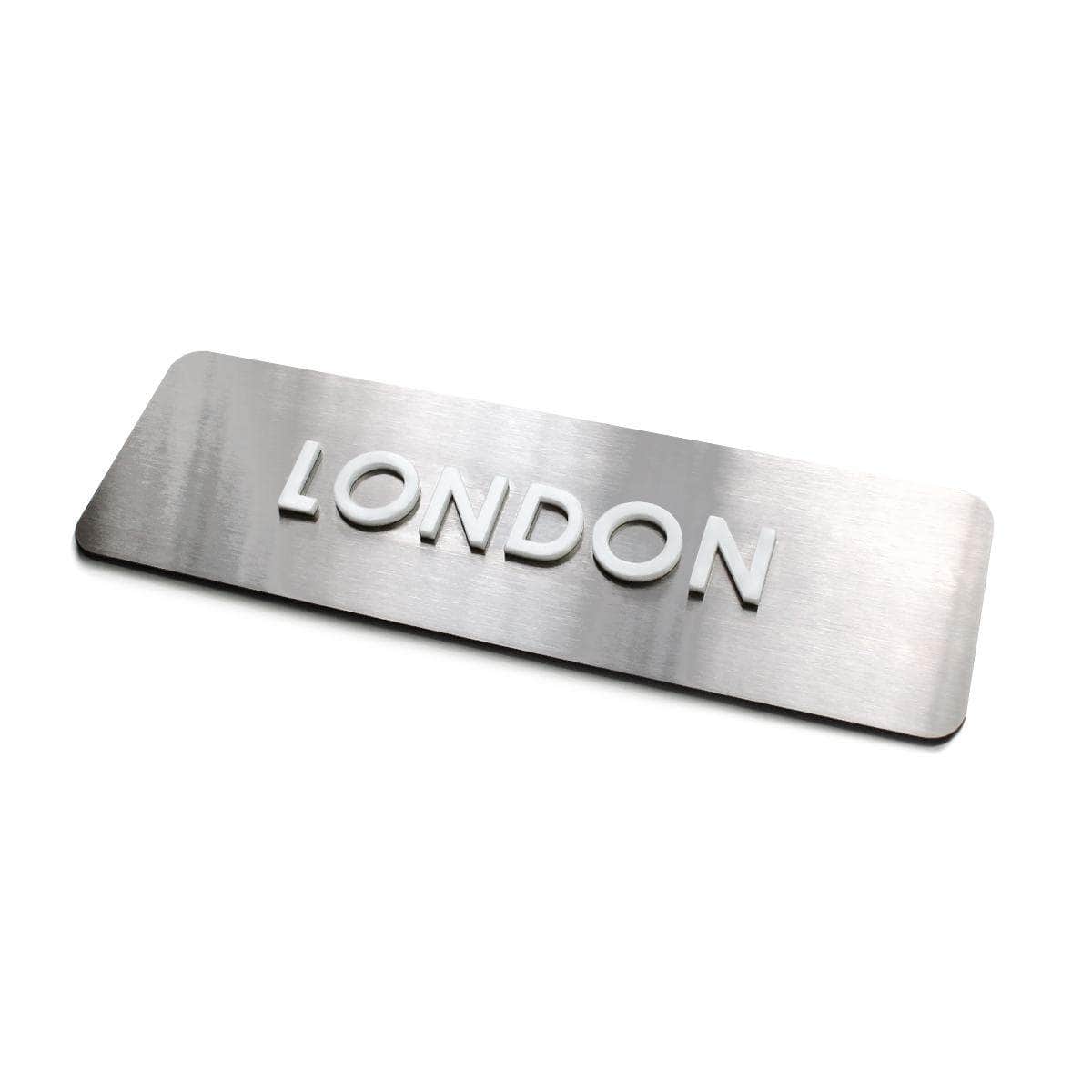 Custom City Name Plate for Clocks — Stainless Steel & Acrylic | BSign Store